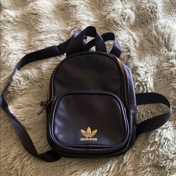 adidas | Bags | Adidas Black And Gold Compact Backpack | Poshmark